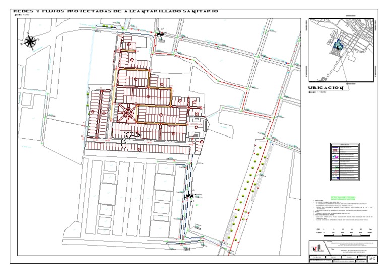 Redes Y Flujos Proyectadas de Alcantarillado Sanitario: MZL Mz4 | PDF | La contaminación del ...