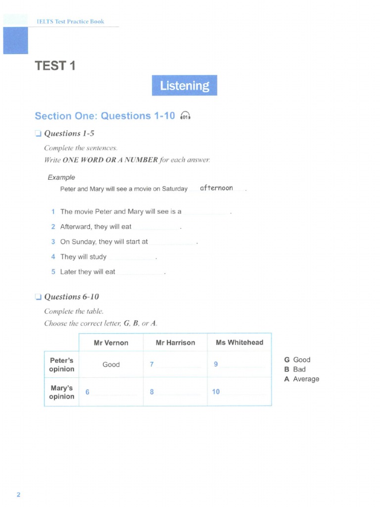 ielts-test-practice-TEST 1-1-4 | PDF