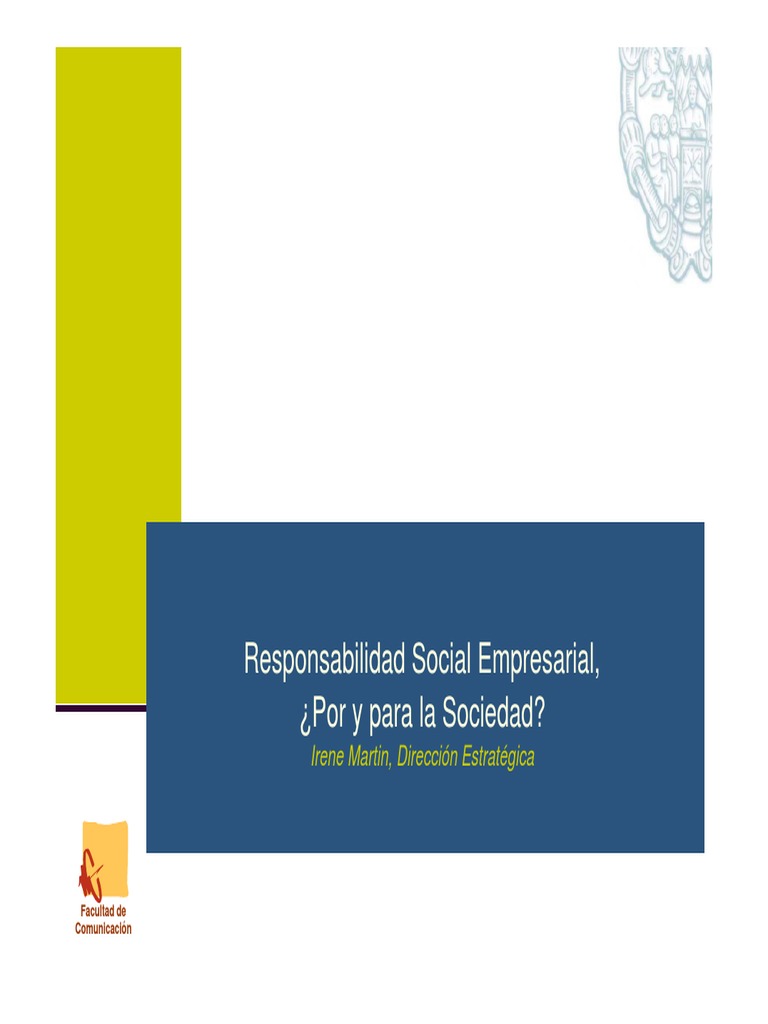 Responsabilidad Social Empresarial | PDF | Responsabilidad social corporativa | Business
