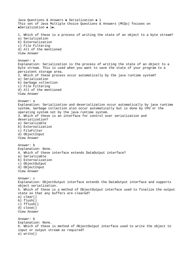 Serialization | Download Free PDF | Software Engineering | Computing Serialization | Download Free PDF | Software Engineering | Computing