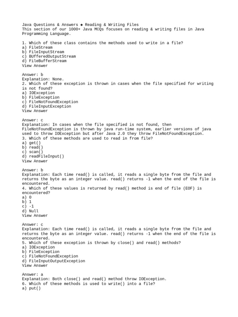 Reading & Writing Files | Download Free PDF | Software Engineering ...