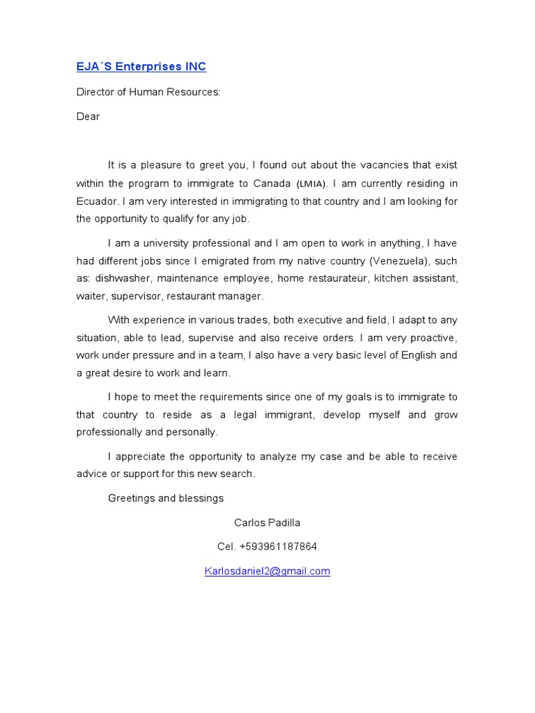 Cover Letter Example | PDF