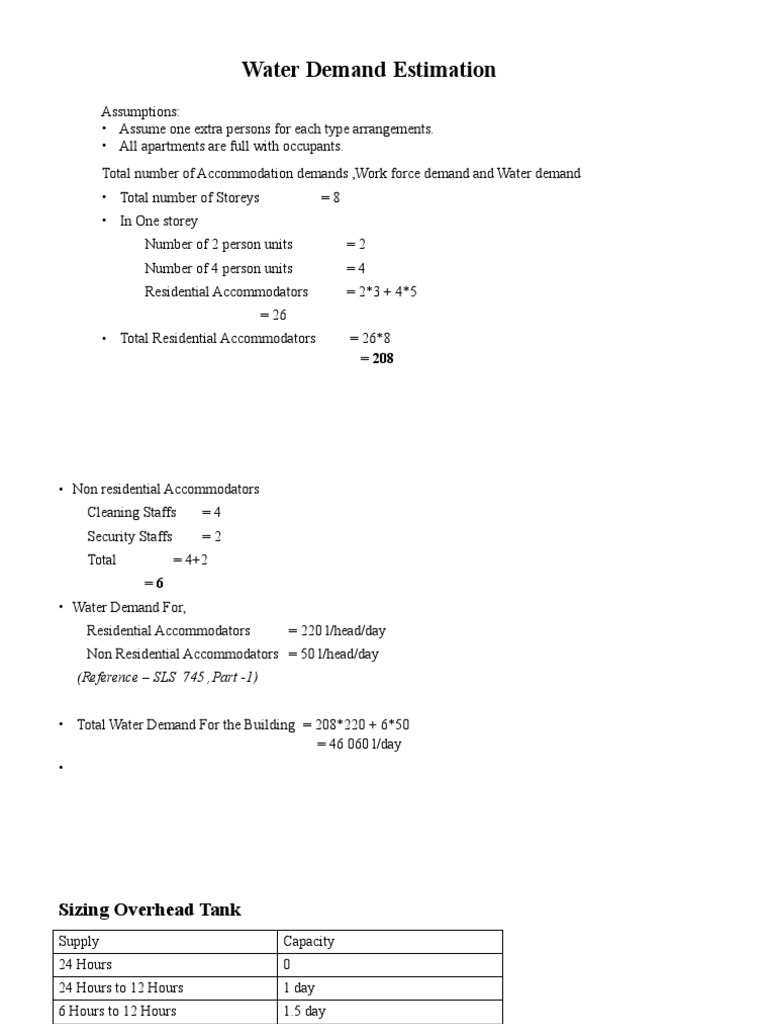 Water Demand Estimation | PDF