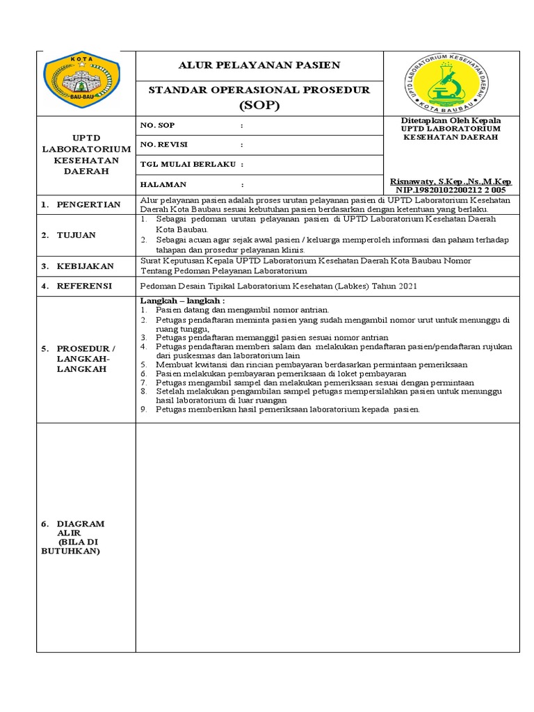 SOP Alur Pelayanan Laboratorium Kesehatan | PDF