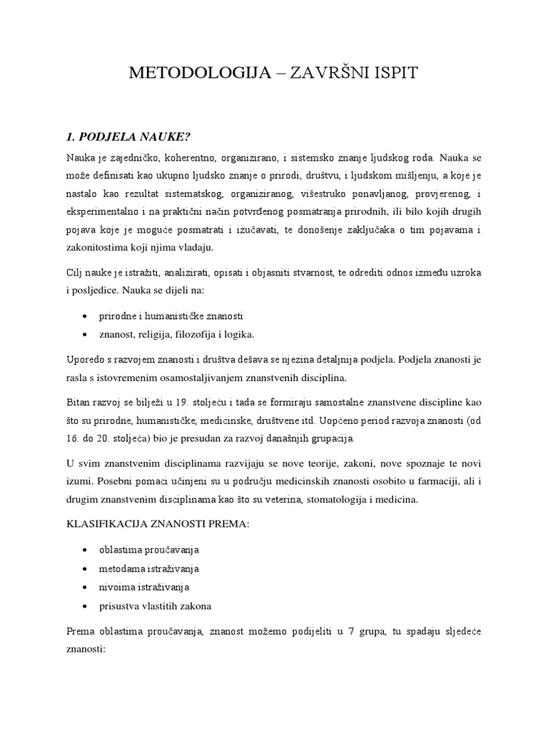 Metodologija Pitanja | PDF