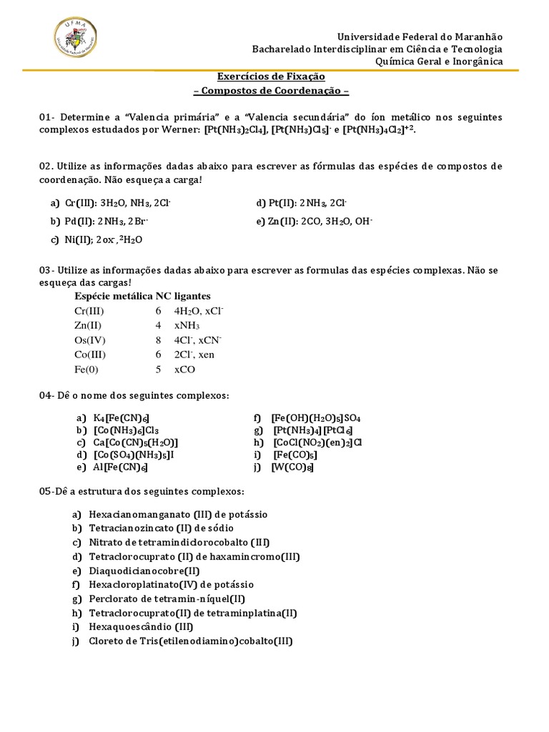 lista complexo (1) | PDF