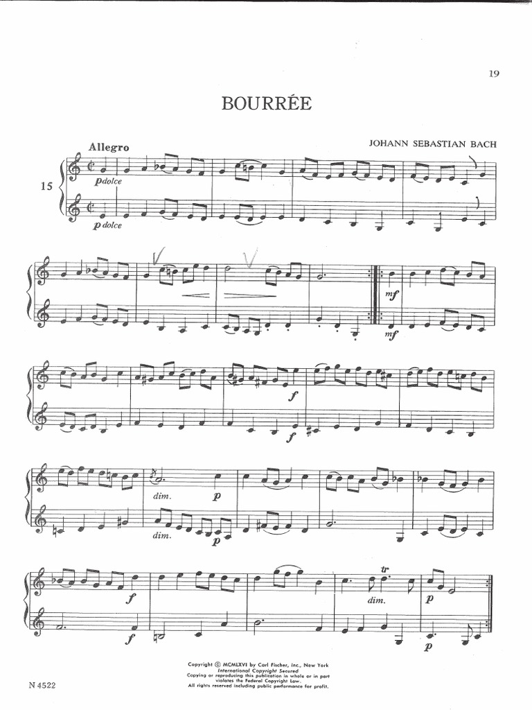 Bourree - JS. Bach | PDF