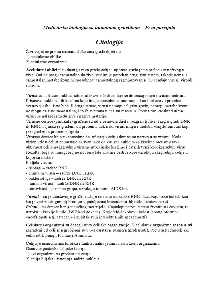 Biologija Skripta Za Prvu Parcijalu1665320840779 1 1667944576 Pdf
