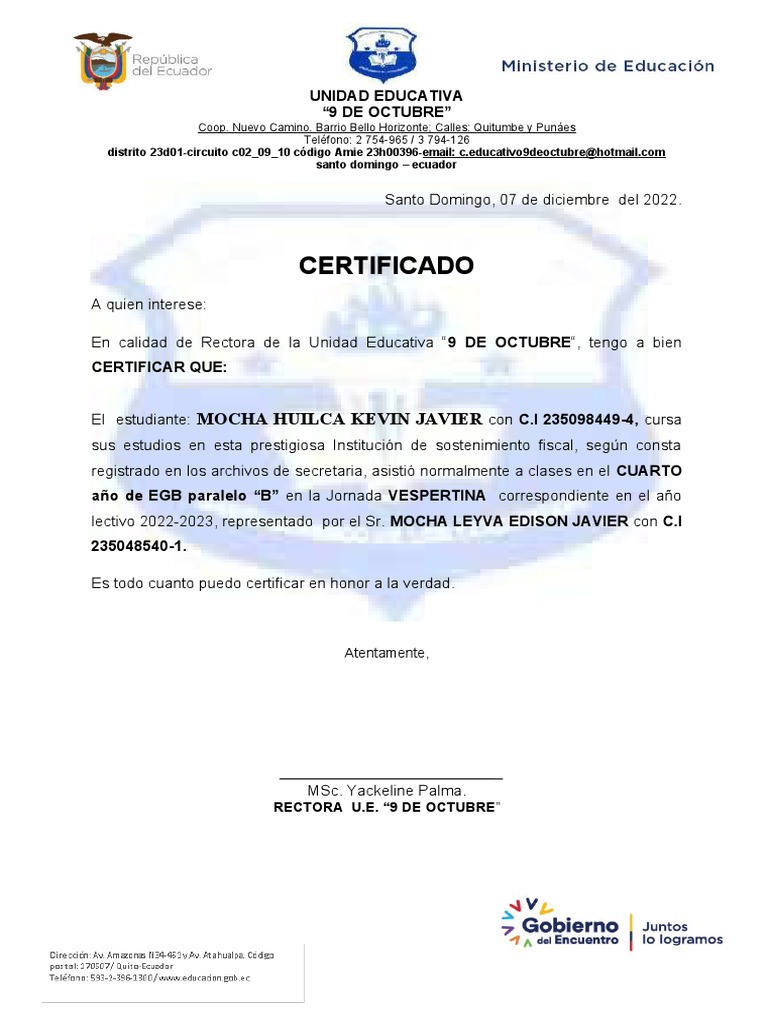 Certificado de Asistencia | PDF | Ecuador | Academia