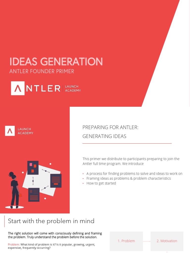 Antler Founder Primer - Ideas Generation | PDF | Startup Company ...