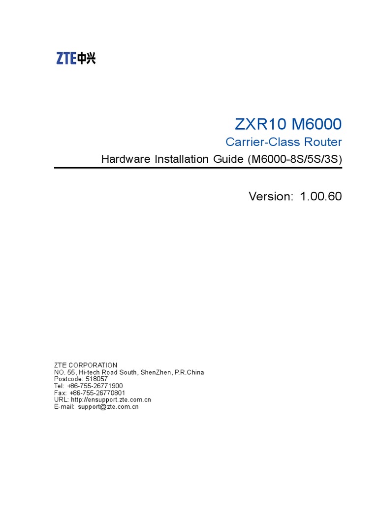 SJ-20111107090012-007 ZXR10 M6000 (V1.00.60) Carrier-Class Router ...