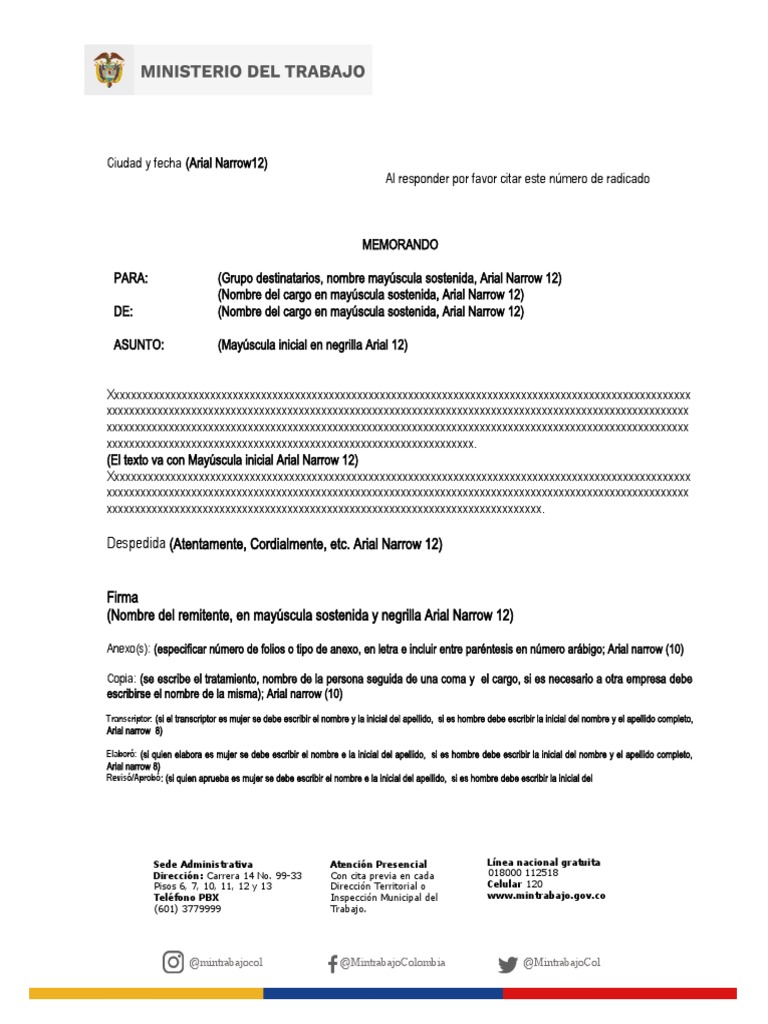 Odi Plantilla Memorando Pdf