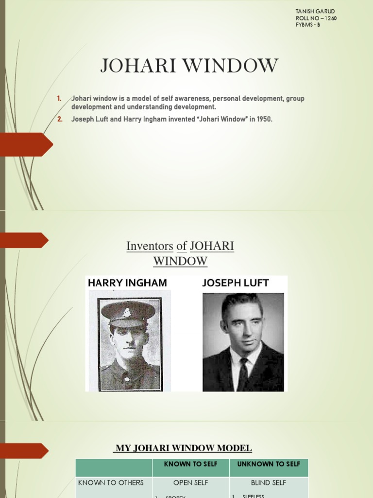 Johari Window | PDF