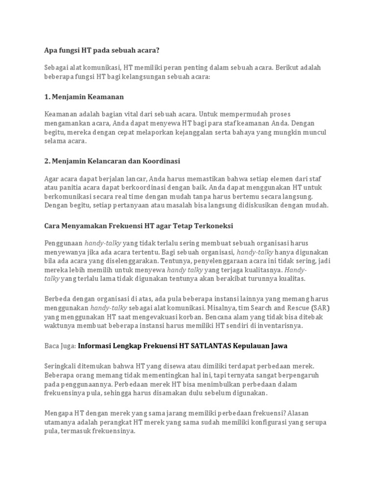 Frekuensi HT | PDF