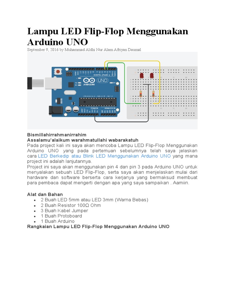 Lampu LED Flip-Flop Menggunakan Arduino UNO | PDF