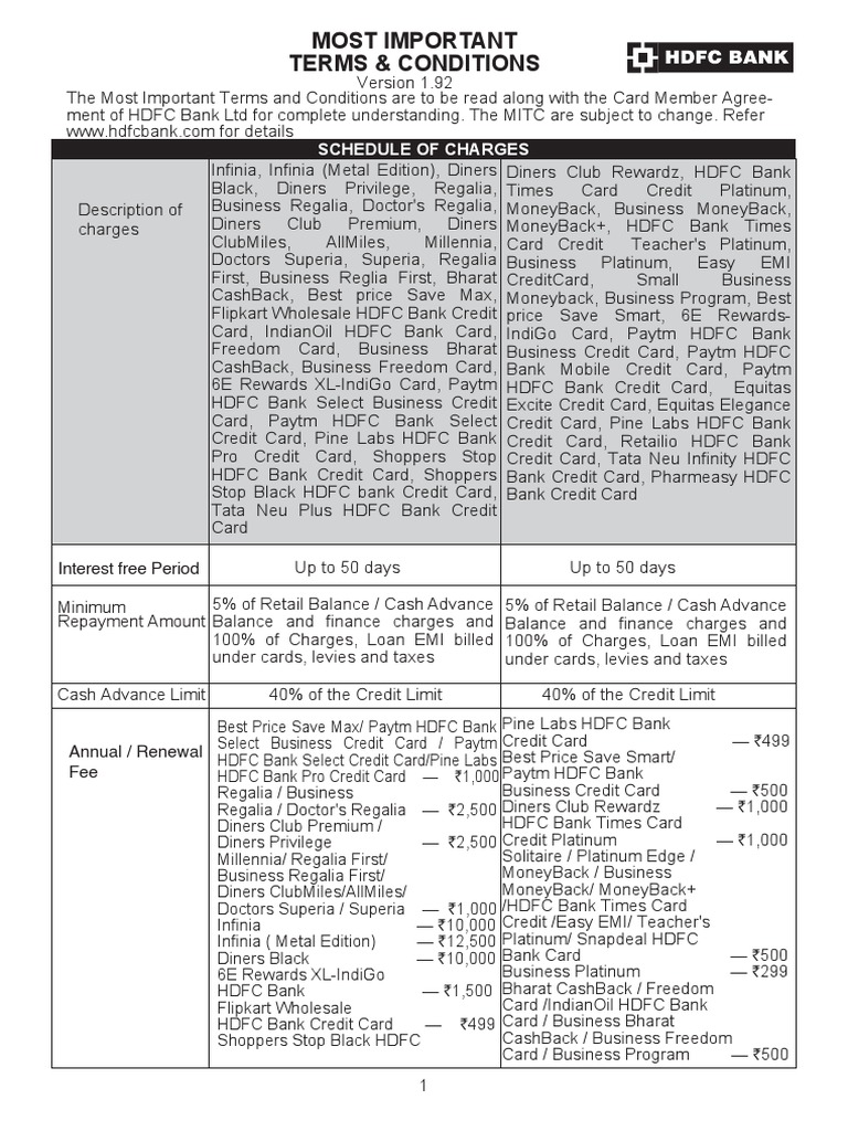 Mitc 1.64 | PDF | Credit Card | Payments