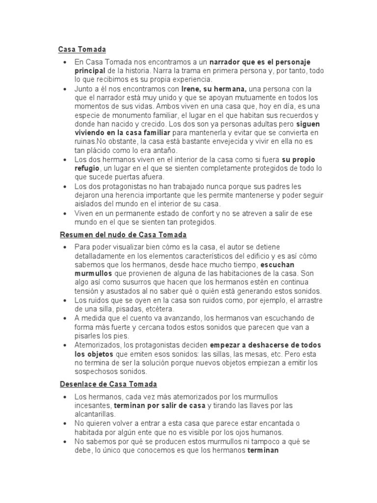 Misteriosos Murmullos en Casa Tomada | PDF