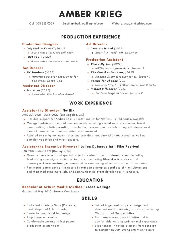 Amber Krieg Resume | PDF | Communication