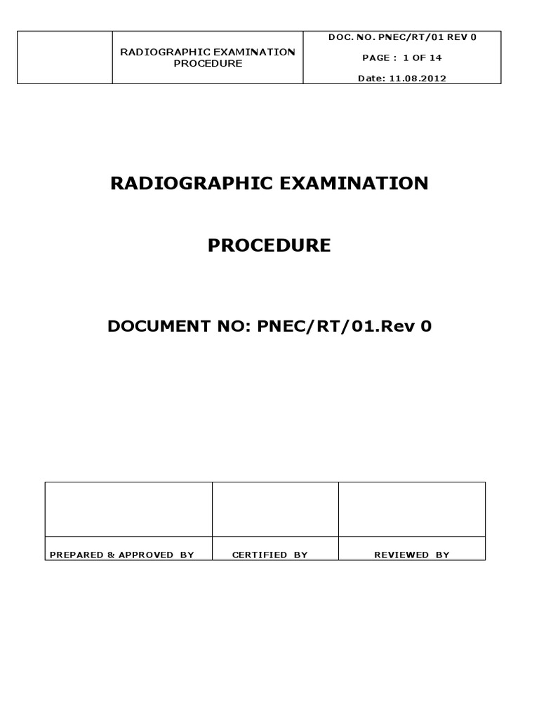 7.2 Radiaographic Testing Procedure | PDF | Radiography ...