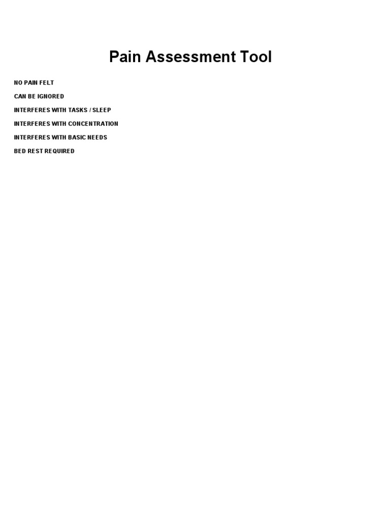 Pain Assessment Levels Guide Pdf