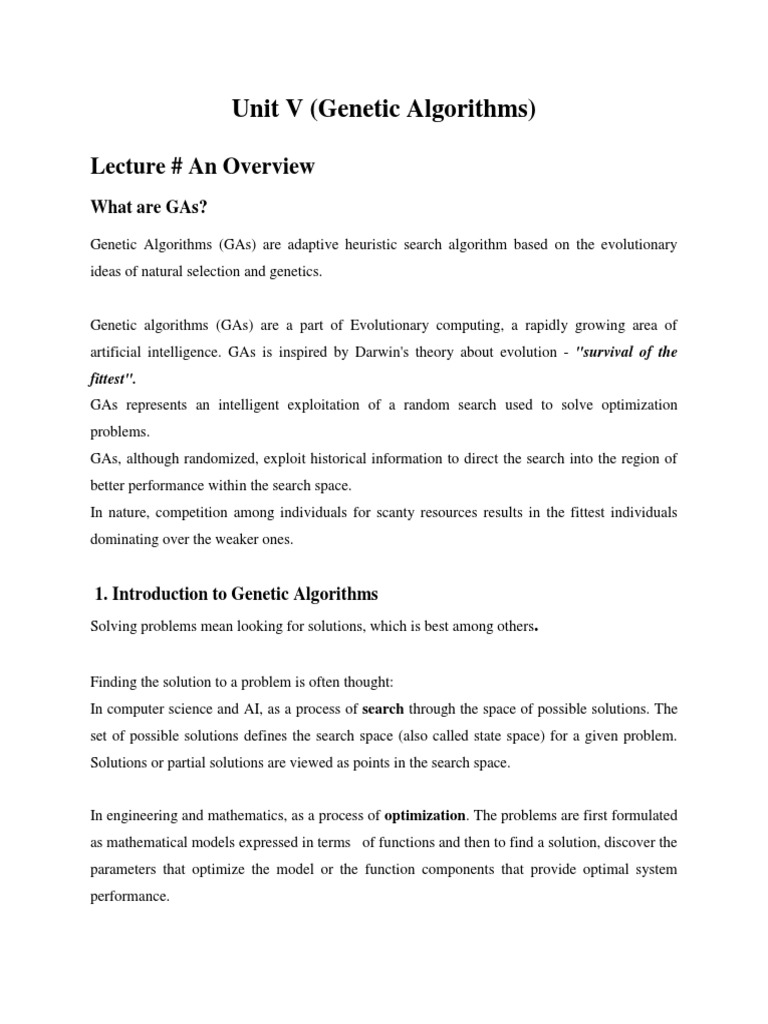 Unit 5 Soft Computing | PDF | Genetic Algorithm | Mathematical Optimization