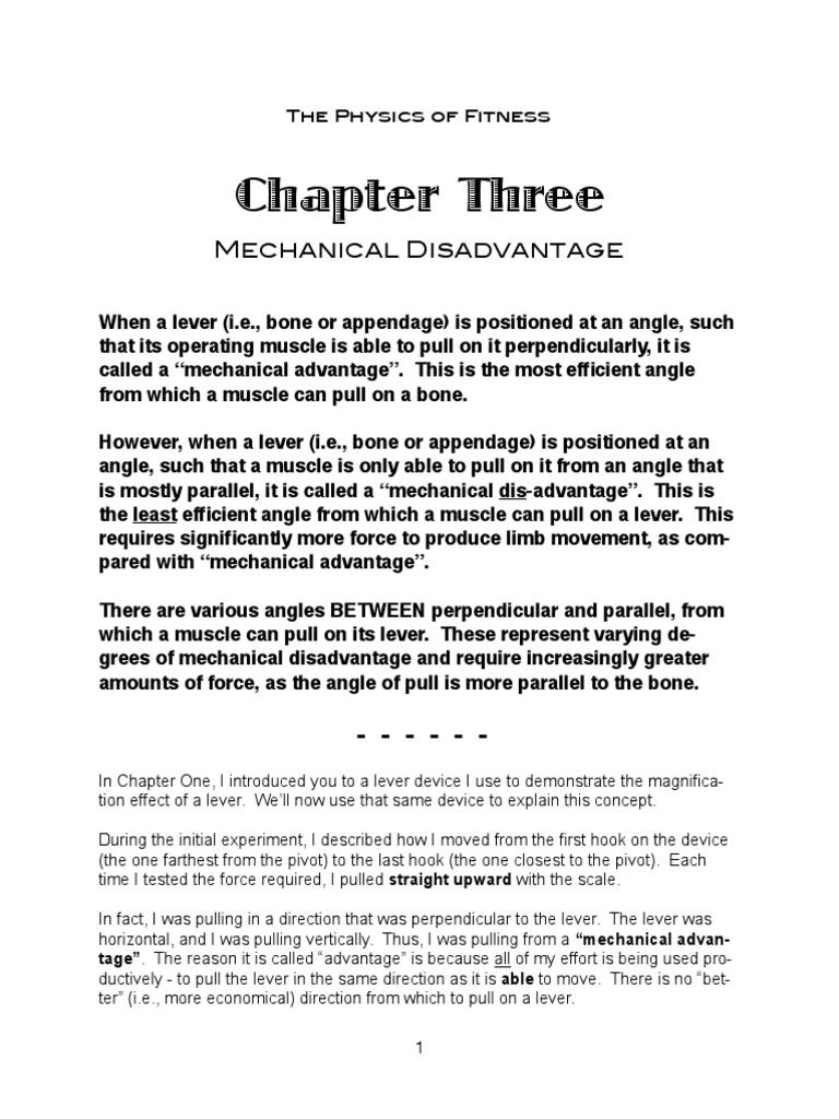 Mechanical Advantage vs. Disadvantage in Levers | PDF | Anatomical ...