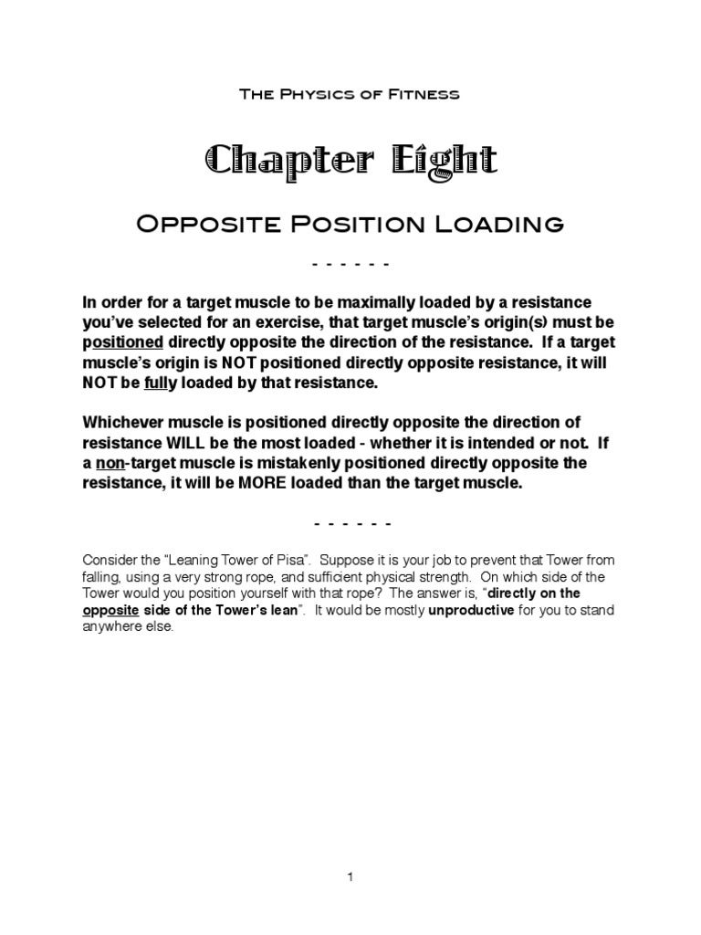 8 - Opposite Position Loading | PDF | Musculoskeletal System | Human ...
