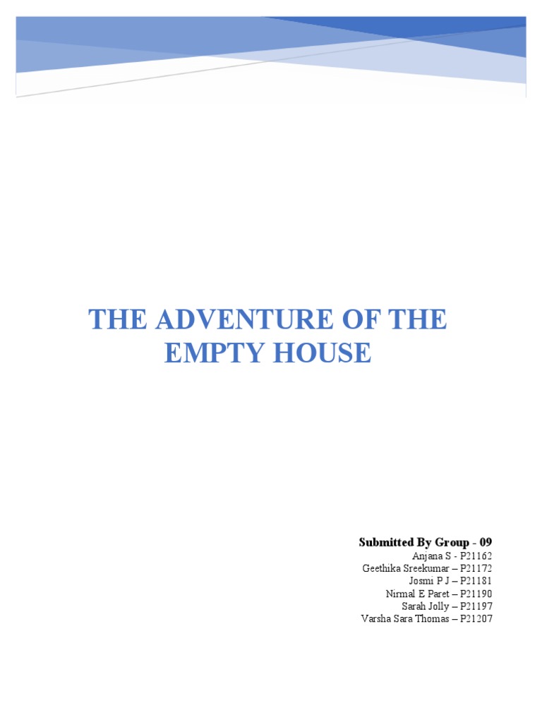 The Adventure of The Empty House | PDF | Sherlock Holmes | Arthur Conan ...