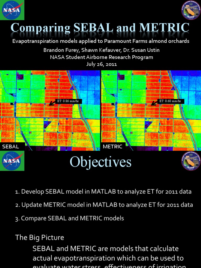 Comparing Sebal and Metric: Evapotranspiration Models Applied To ...