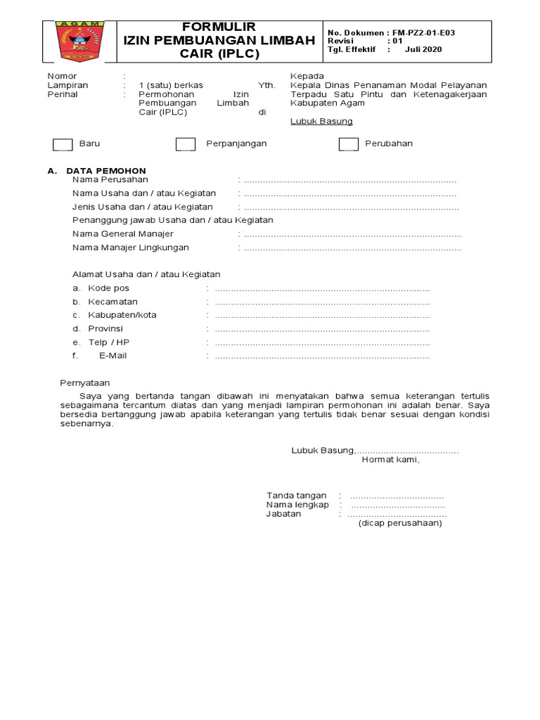 02 Permohonan IPLC BLM | PDF