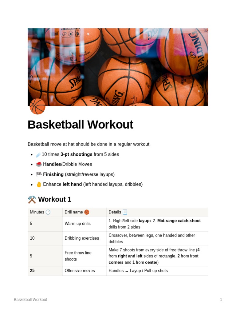 Basketball_Workout_ | PDF | Ball Games | Competitive Games