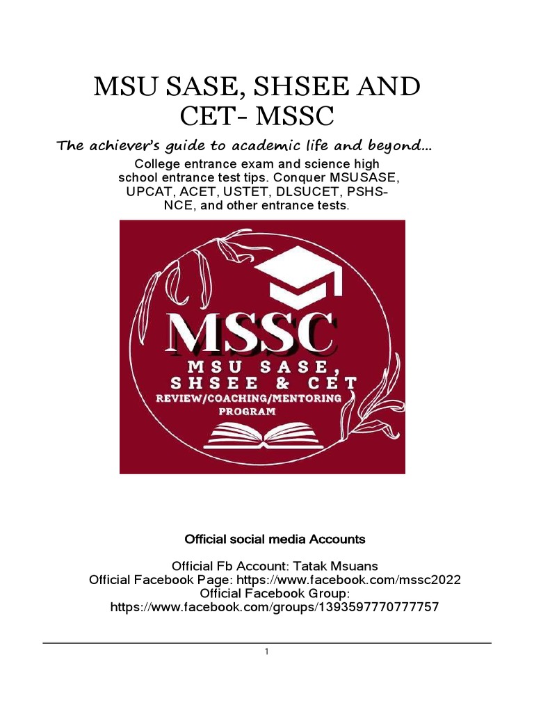 Msu Sase Reviewer 2 PDF | PDF | Multiple Choice | Verb Msu Sase Reviewer 2 PDF | PDF | Multiple Choice | Verb