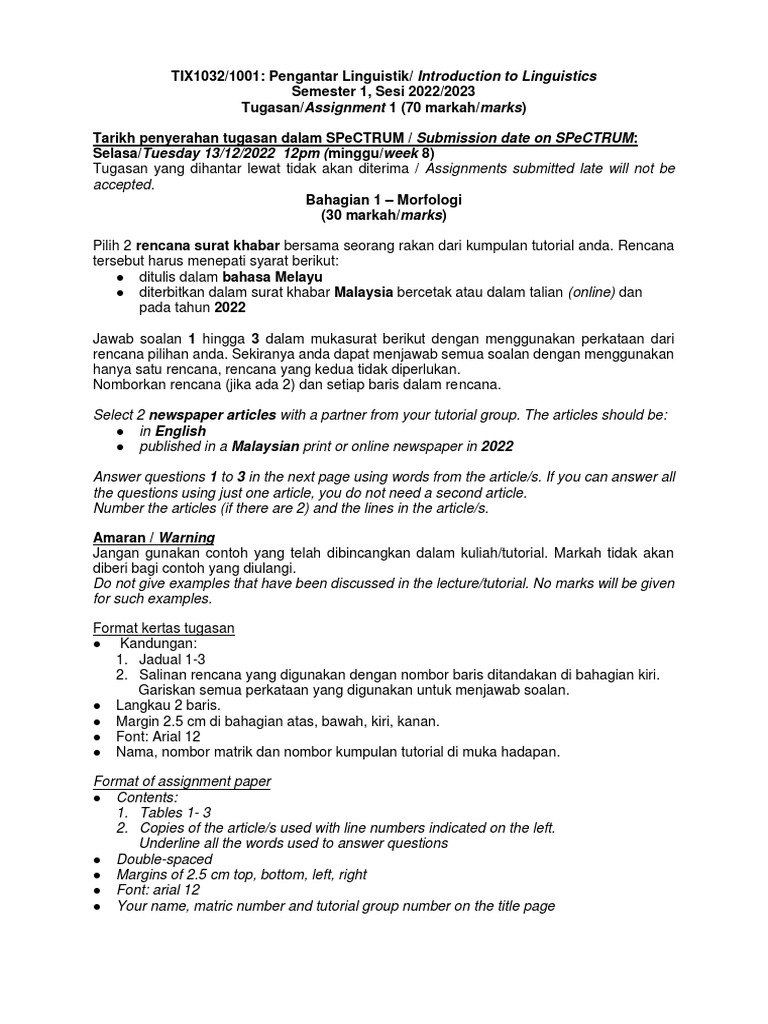Tugasan - Assignment 1 - TIX1032 - 1001 - S1 2022 - 23 - 4nov - v3 | PDF