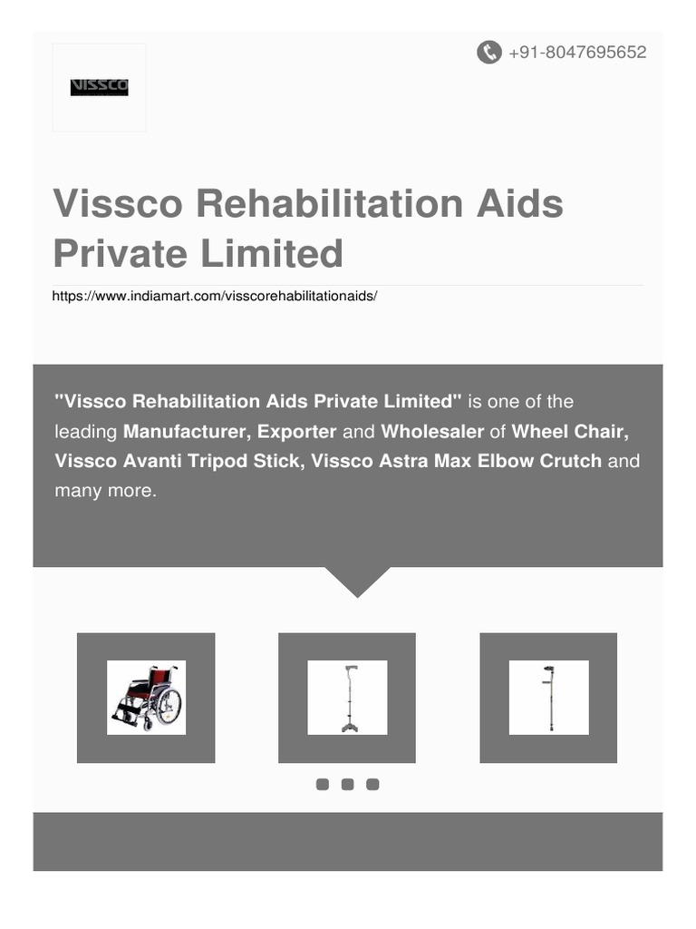 Vissco Rehabilitation Aids Overview | PDF | Physical Therapy | Wheelchair