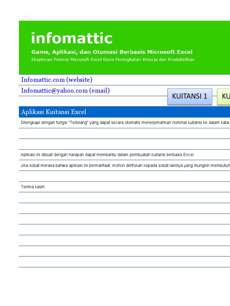 Format Kwitansi Kosong Excel | PDF