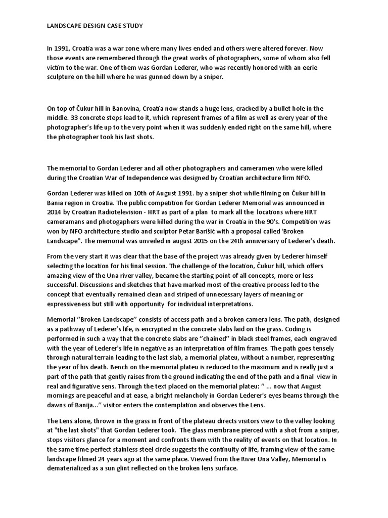 LANDSCAPE CASE STUDY | PDF | Jawaharlal Nehru | Croatia