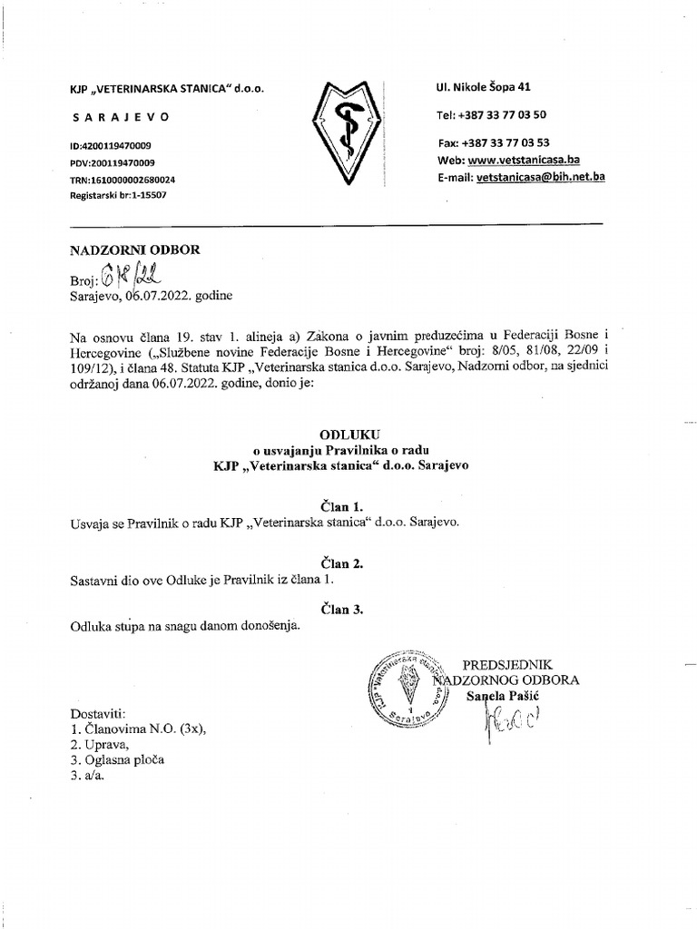 Pravilnik o Radu | PDF