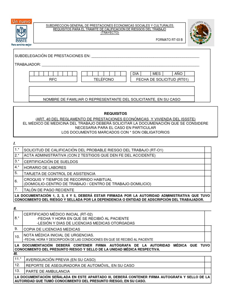 Formato RT-03 B | PDF