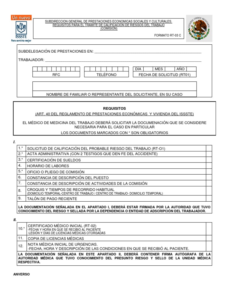 Formato RT-03 C | PDF