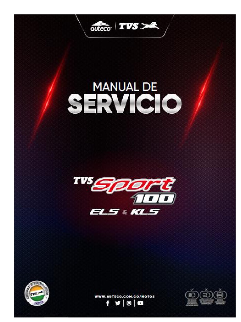 01 Manual Servicio TVS 100 Sport ELS - KLS 13-01-2021 | Descargar gratis PDF | Tornillo | Aceite ...