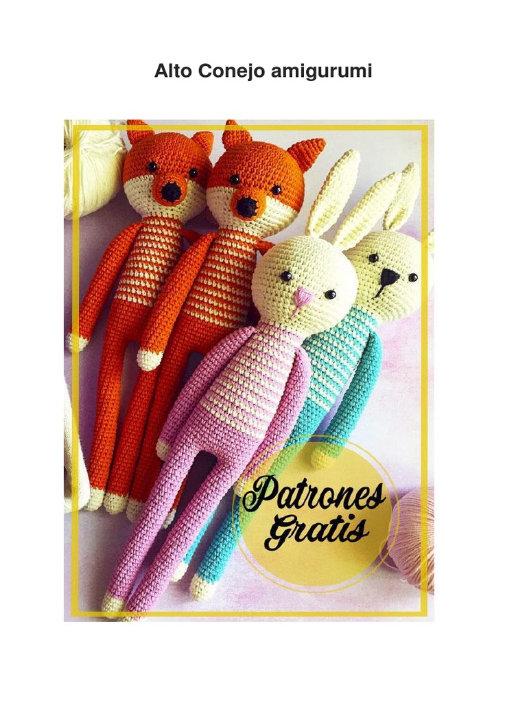 Patrón Conejo Amigurumi Gratis | PDF | Amigurumi | Tejer