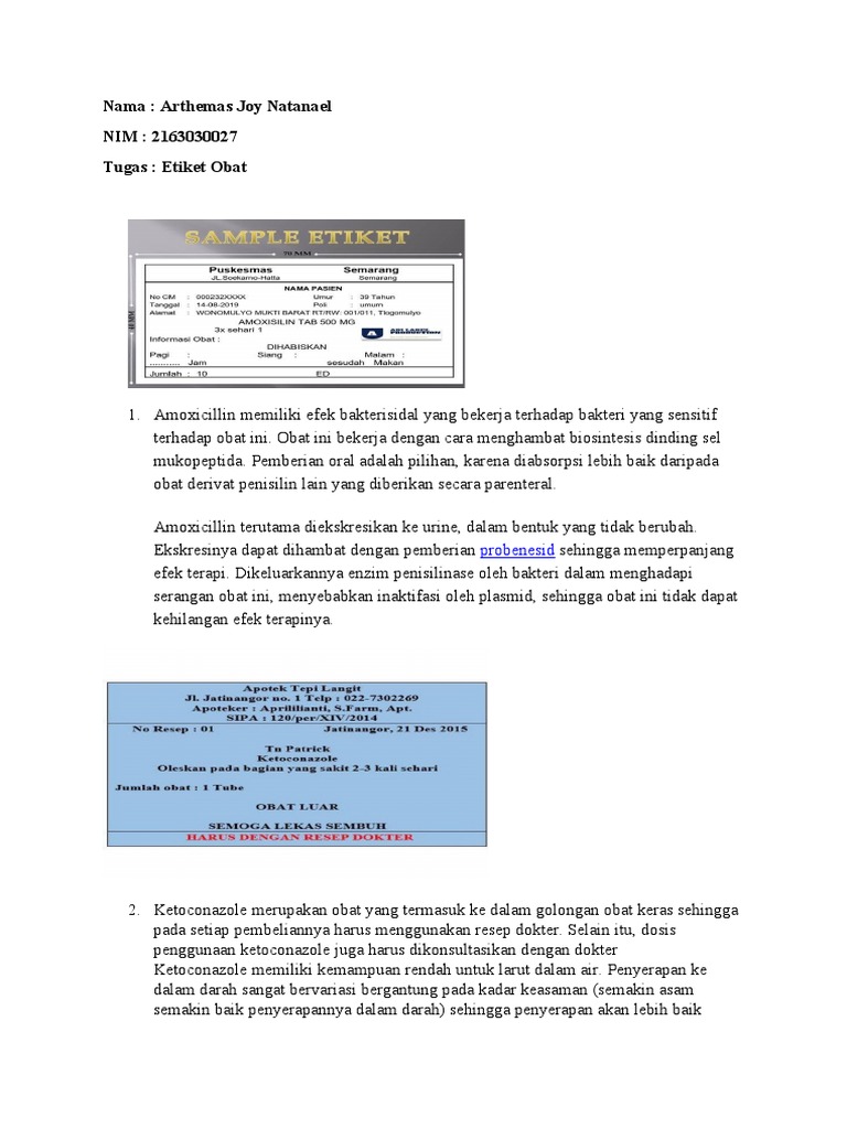 Etiket Obat | PDF