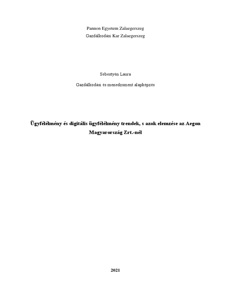 Ügyfélélmény És Digitális Ügyfélélmény Trendek | PDF