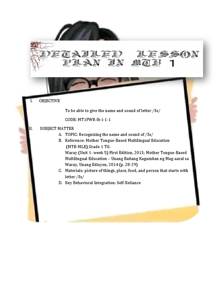 Detailed Lesson Plan in MBT 1 | PDF