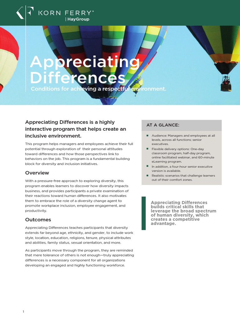 Appreciating Differences | PDF | Learning | Psychological Concepts
