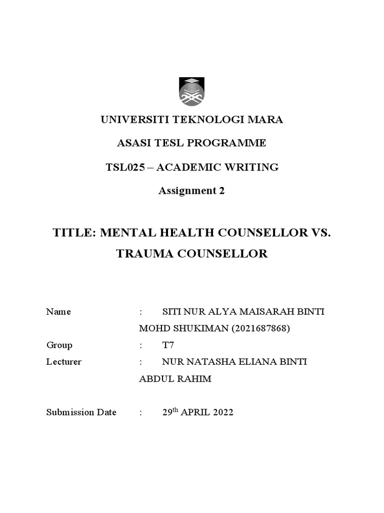 COMPARE & CONTRAST ESSAY (ASASI TESL UiTM - WRITING ASSIGNMENT) | PDF ...