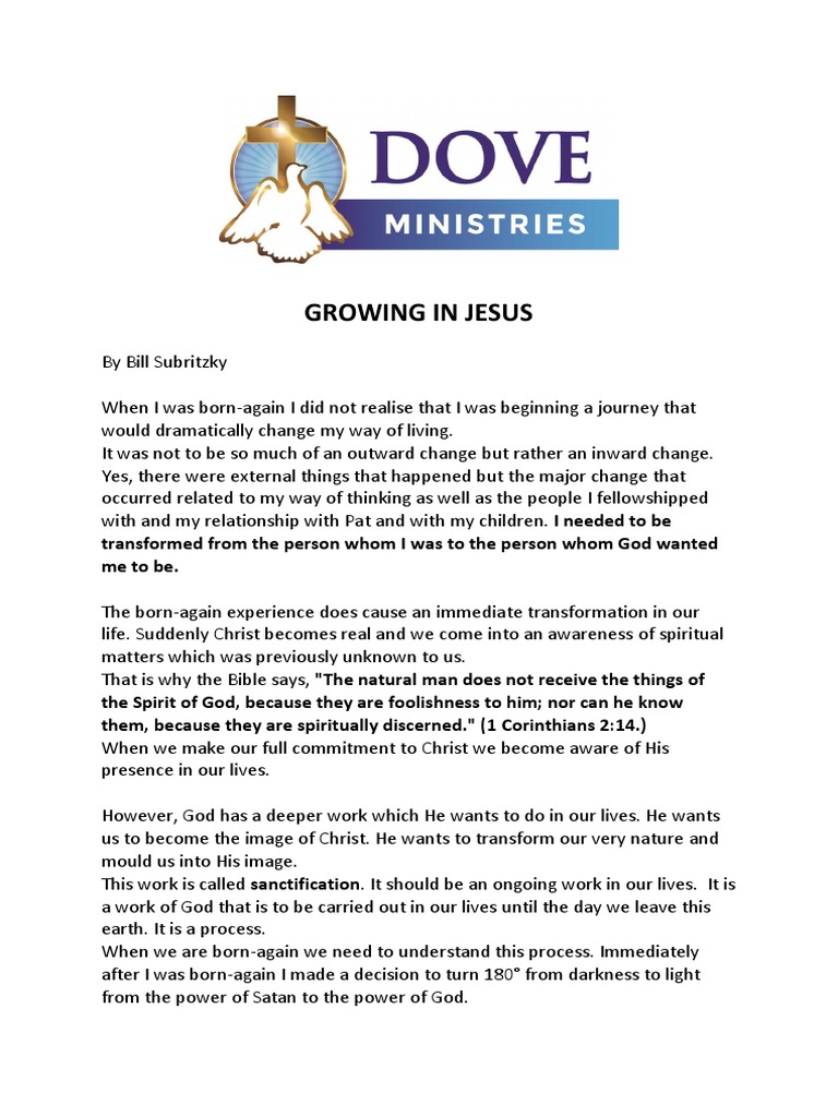 Growing in Jesus | PDF | Sanctification | Born Again