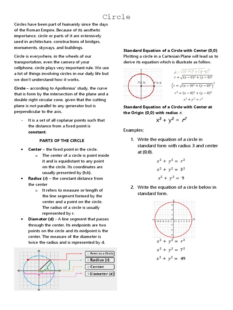 Lesson 2 - Circle | PDF | Circle | Radius