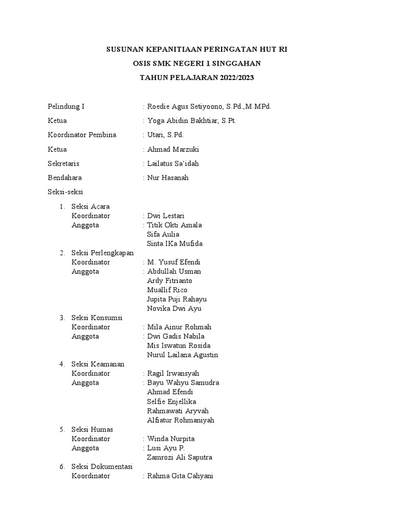 Kepanitiaan PHBN | PDF