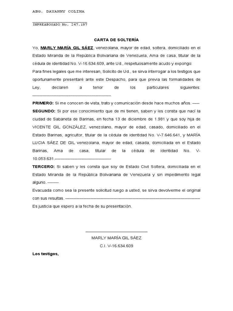 CARTA DE SOLTERIA Eduardo Lopez | PDF | Venezuela | Gobierno y personalidad